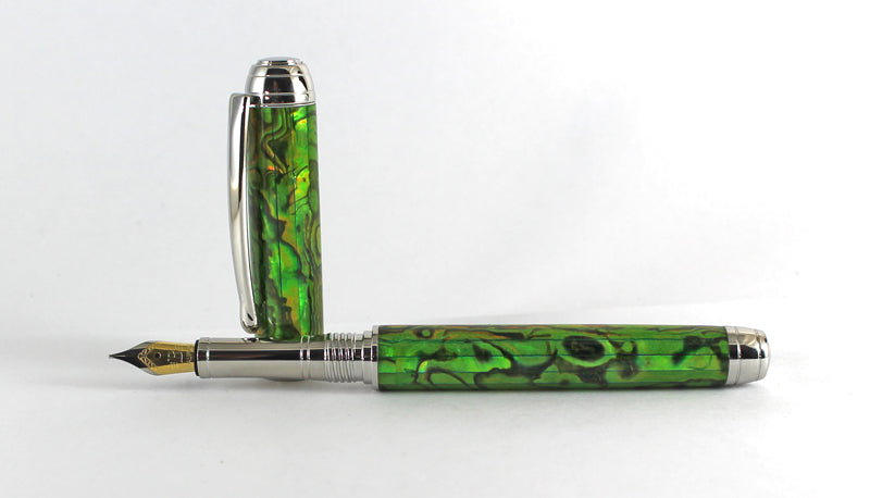 Queens Fountain pen in Lime Green Paua Abalone – Gilbert House Pens