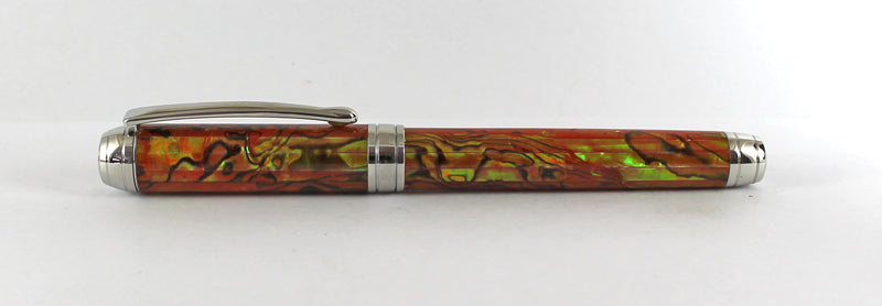 Queens Fountain pen in Sunset Orange Paua Abalone – Gilbert House Pens