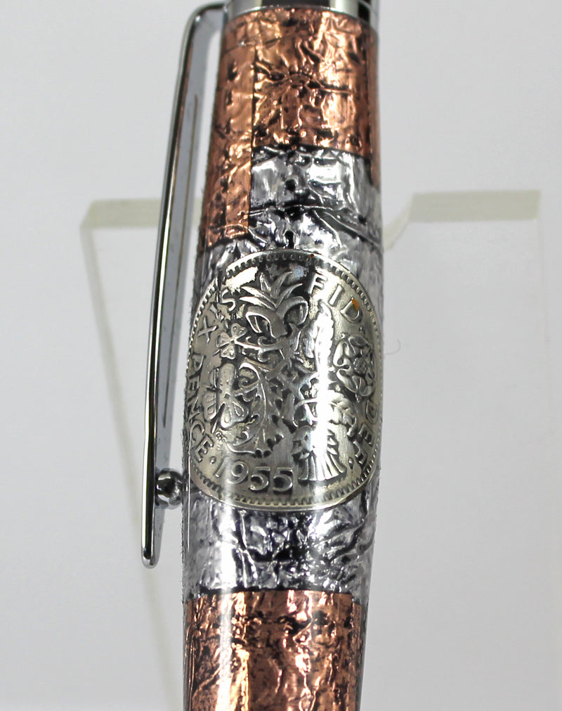 Selwyn Ballpoint with 1955 Sixpence & Armour Plating – Gilbert House Pens